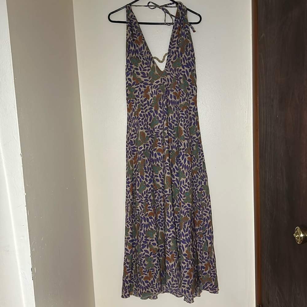 Tricia Fix Boho Backless Butterfly Flowy Maxi Dress Xs - Gem
